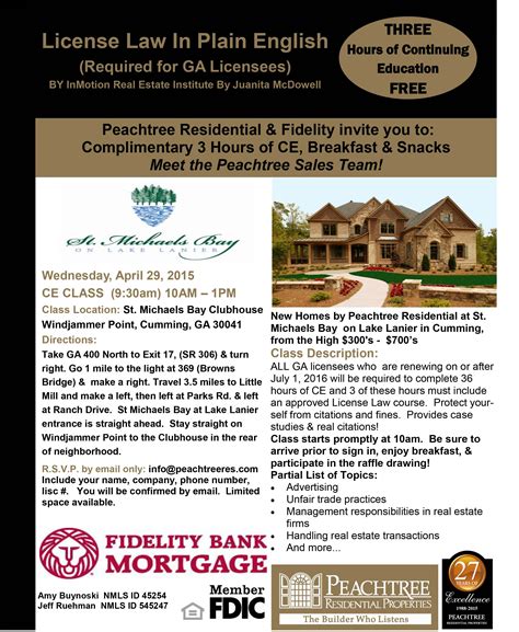 Real Estste Agent Ce Class Articles Peachtree Residential