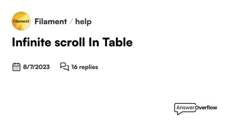 Infinite Scroll In Table Filament