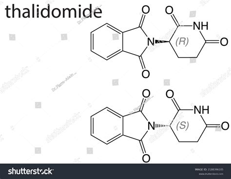 Molecule Structure Anticancer Drug Thalidomide Stock Vector Royalty