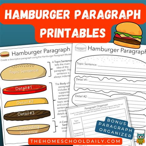 Hamburger Paragraph Printables The Homeschool Daily