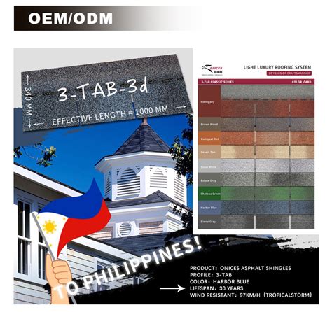 China Customized Organic Chateau Green 3 Tab Shingles Factory