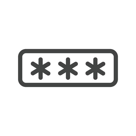 Simple Outline Asterisk Encrypted Password Character Shape Icon Symbol