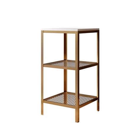 Rolin Polc Arany Fehér Matt Könyvespolc Könyvszekrény