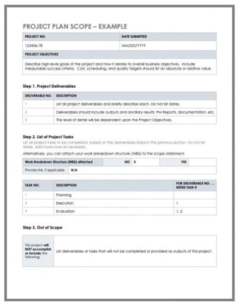 project scope templates free word templates word template project