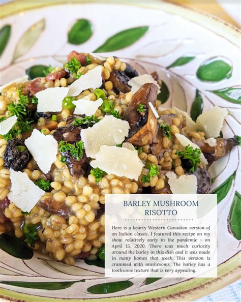 Barley Mushroom Risotto Canadian Cookbooks
