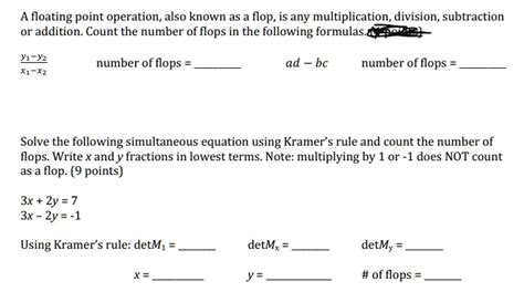 solved floating point operation also known as flop is any