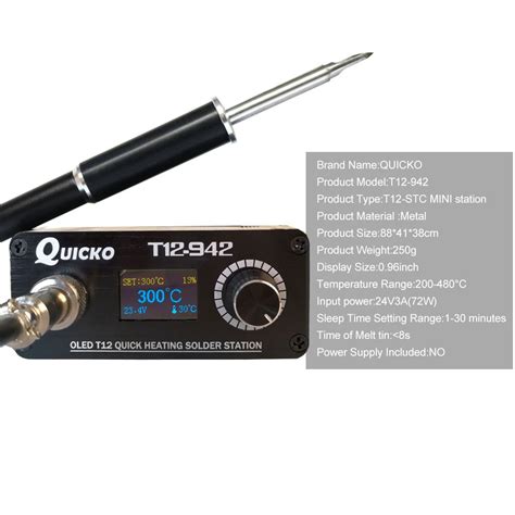 Quicko Mini T12 942 Soldering Station Kit Oled Sol Grandado