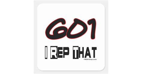 I Rep That 601 Area Code Square Sticker Zazzle