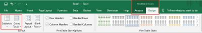How To Show Hide Grand Totals In Pivot Table Excel
