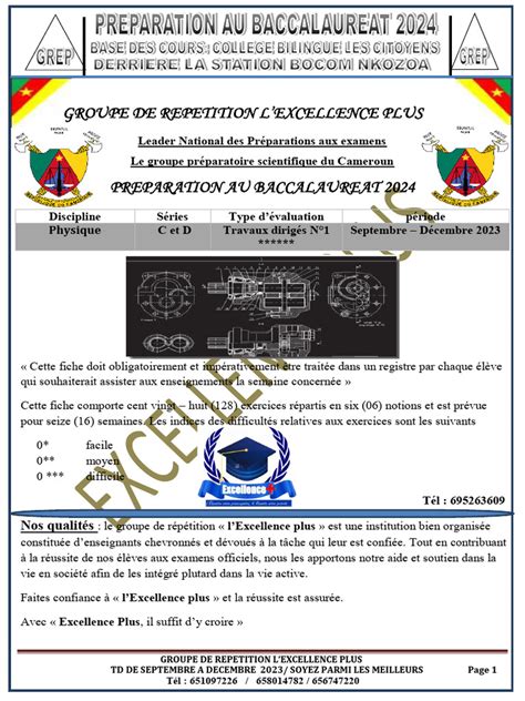 Préparation Bac 2024 Physique Td Pdf Pendule Physique Rotation