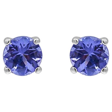 094 Carat Trillion Cut Tanzanite 925 Sterling Silver Stud Earrings For