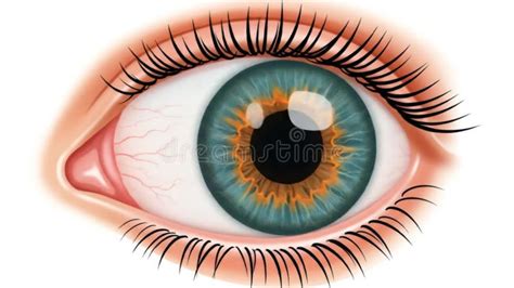 Eye Anatomy Close Up Illustration Of Human Eye With Blue Iris Stock