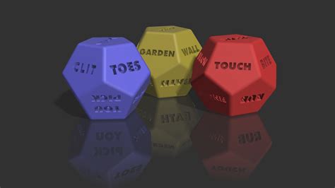 Free Stl File 3x12 Sided Sex Dice Over 350 X Rated Erotic Scenarios 🎲・3d Printer Model To