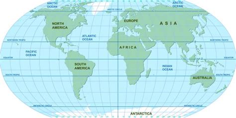 Continents Globe With Equator