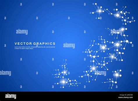 Structure Molecule Dna And Neurons Connected Lines With Dots Genetic And Chemical Compounds