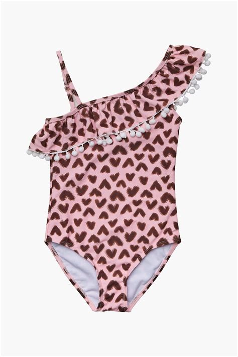 Girls Swim Snapper Rock Ruffle Pom Pom Mini Ruby