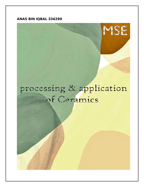 Mse Assignment 2 Now Anas Bin Iqbal What Exactly Is Ceramic