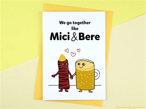 Felicitare Mici și Bere Andreea Illustration