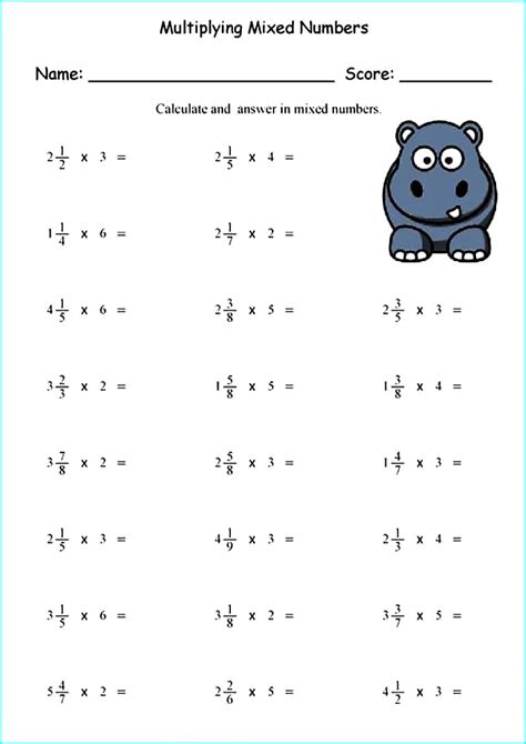 Mixed Number Multiplication Worksheets Free Image And Pdf Printables