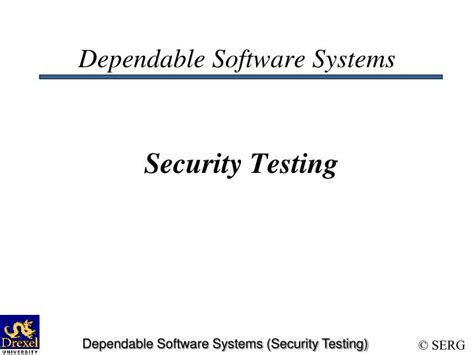 PPT Dependable Software Systems Security Testing PowerPoint Presentation ID