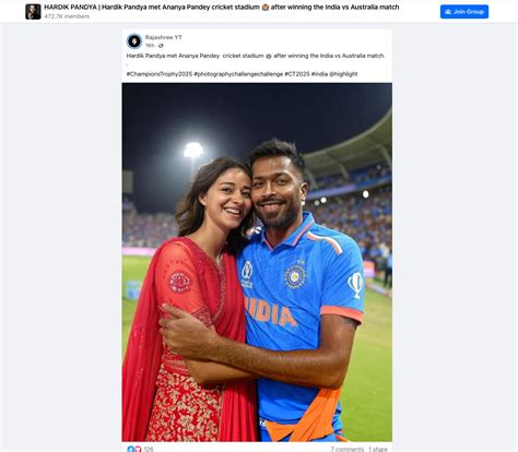 Fact Check Viral Image Of Ananya Panday With Hardik Pandya Celebrating