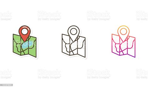 Map Icon Set Different Style Stock Illustration Download Image Now