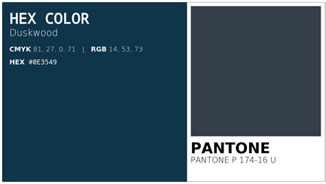 Hex 0e3549 To Pantone P 174 16 U Hex To Pms Example