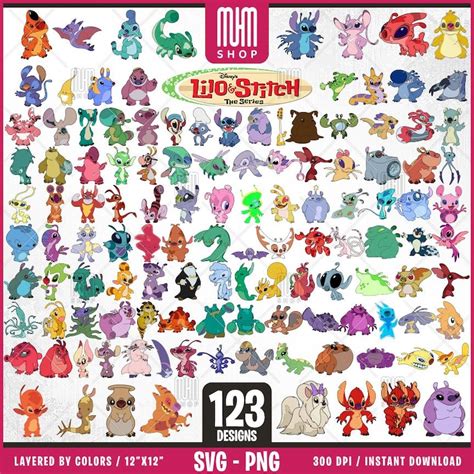 Lilo And Stitch Experiments Svg Png 123 Designs Easy To Use Cartoon