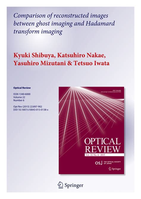 Pdf Comparison Of Reconstructed Images Between Ghost Imaging And