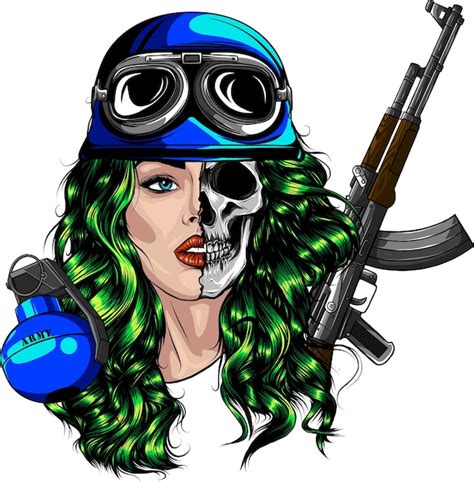Premium Vector Sexy Army Girl With Assault Rifle