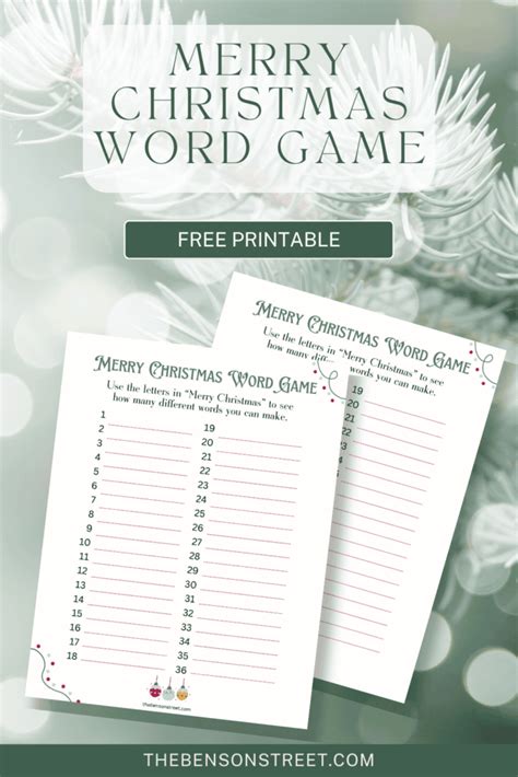How Many Words Can You Make From Merry Christmas Printable