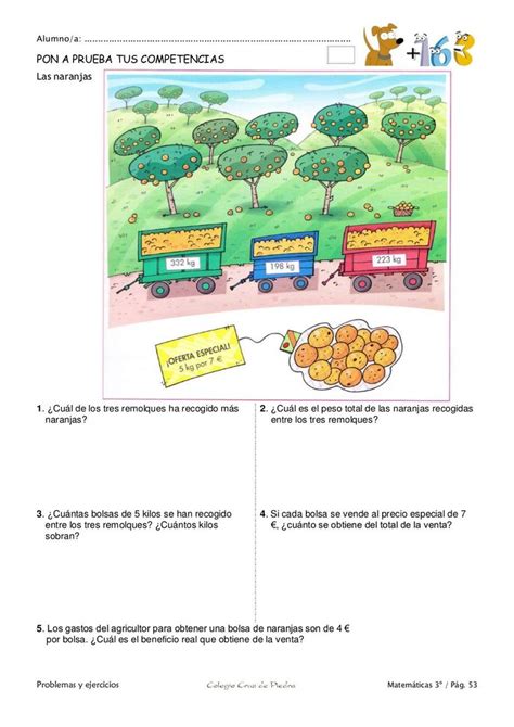 Matemáticas De 3º Primaria Problemas Y Ejercicios Map Map