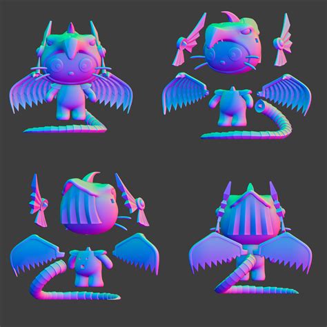 Stl File Chococat Winged Dragon Of Ra Yugioh Hello Kitty 🐉 ・3d Printer