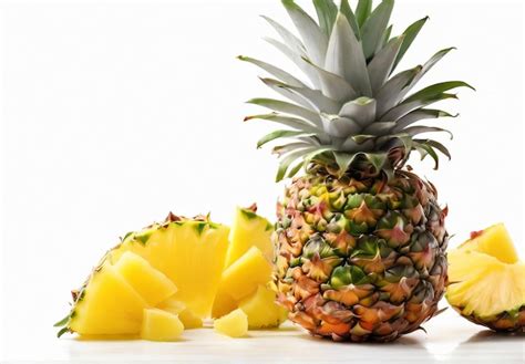 Premium Photo Two Halves Of Pineapple