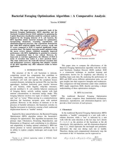 Pdf Bacterial Foraging Optimization Algorithm A Comparative Analysis