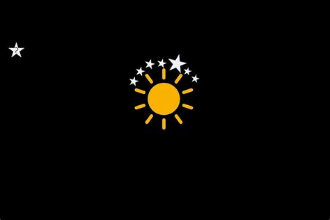 Solar System Flag Biggest Star Represents Earth Far Star With