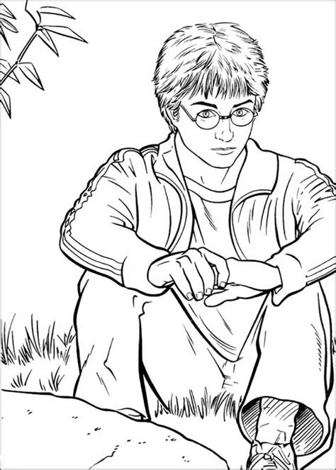 Colorear Dibujos Con Harry Potter Dibujo En Blanco Y Negro Para Pintar