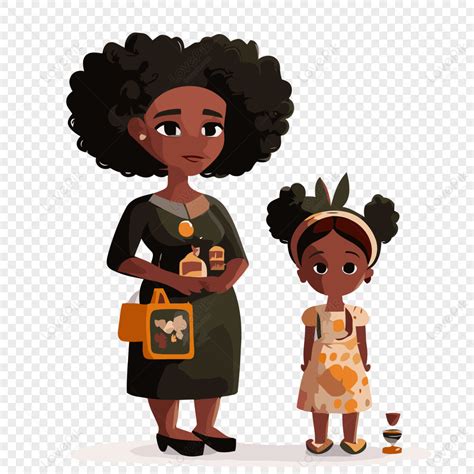 Black Mom Vectorstickercartoon Png Image And Clipart Image For Free