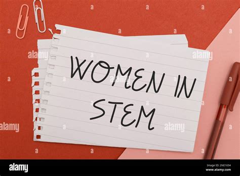 Text Caption Presenting Women In Stem Concept Meaning Science