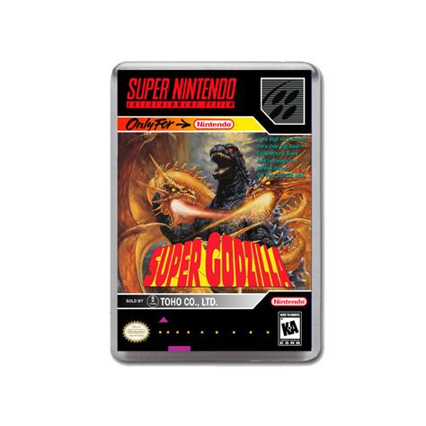 Super Godzilla Snes Game Inspired Retro Gaming Magnet