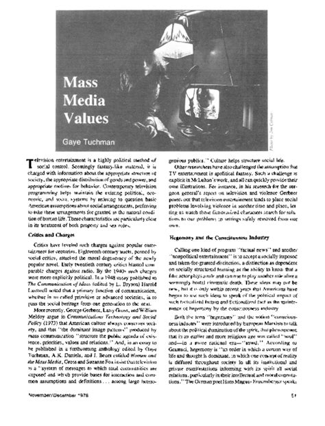 Pdf Mass Media Values
