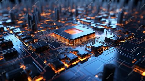 Premium Ai Image Semiconductor Data Abstraction Computer Chip Circuit