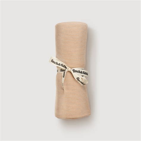 Wool Rib Swaddle Blanket Fawn Stripe Finch And Fable