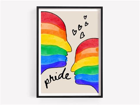 Lgbt Pride Rainbow Flag Art Print Gay Pride Poster Lgbtq Artwork