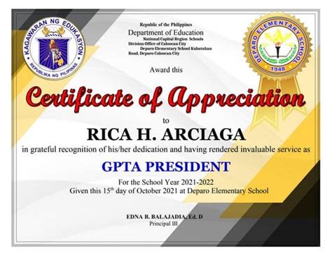 Certificate Of Recognition Guidancepptx Education