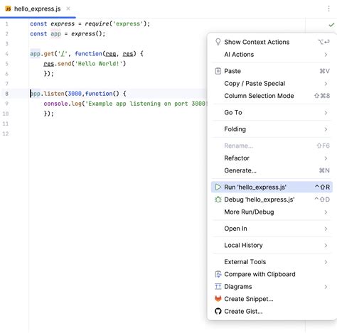 Tutorial Dockerize A Nodejs Express Application Webstorm Documentation