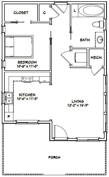 24x32 House 24x32h2a 725 Sq Ft Excellent Floor Plans