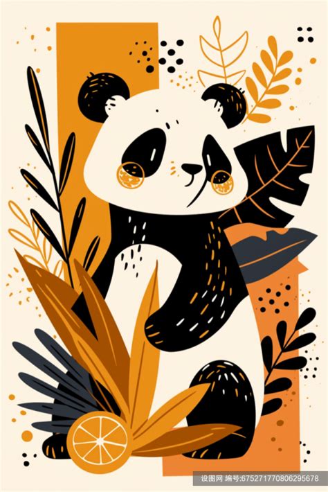 熊猫和竹子插图图片png下载编号675271770806295678 设图网