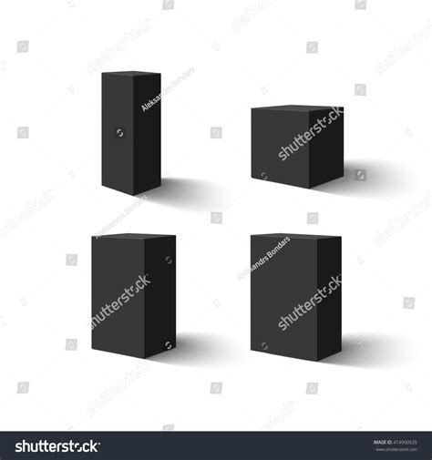 Set Four Black Blank Boxes Box Stock Vector Royalty Free Shutterstock