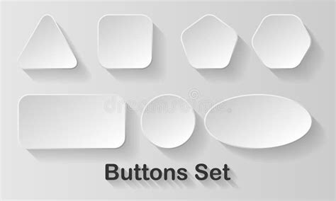 White Blank Rounded Button Vector Set Button Banner Badge Interface For Application